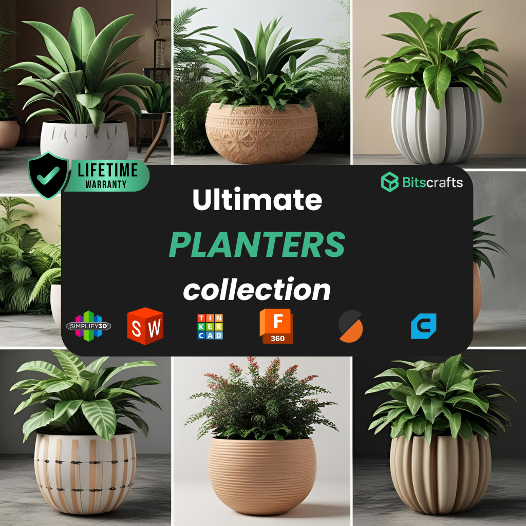 300+ Premium 3D STL Planter Pack – Bitscrafts