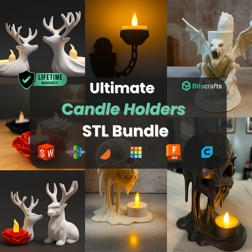 Candle Holders STL Bundle for 3D Printing – Bitscrafts